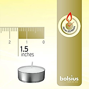 BOLSIUS 100 Pack Unscented Tea Lights - 3.5 Hours - Premium European Quality - Consistent Smokeless Flame - 100% Cotton Wick - Dinner, Wedding, Party, Restaurant, Spa, Church, & Home Décor Tealights