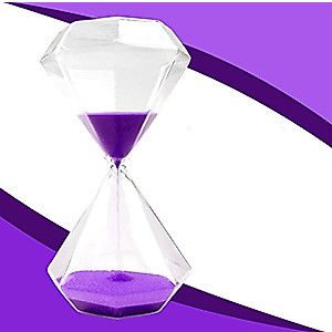GracesDawn Diamond glass hourglass Purple sand 30 minutes with