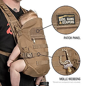 TBG - Mens Tactical Baby Carrier for Infants and Toddlers 8-33 lbs - Compact (Black Camo)