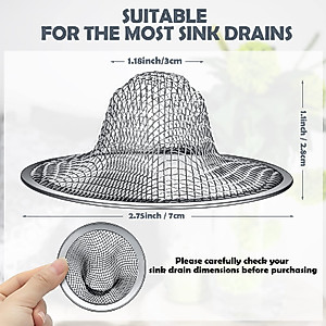 100 Pcs 2.75" Mesh Sink Strainers Stainless Steel Drain Strainer Bathroom Sink Strainers Kitchen Drain Strainer Mesh Shower Drain Hair Catchers for Lavatory Balcony Laundry Mop Pool RV Sink