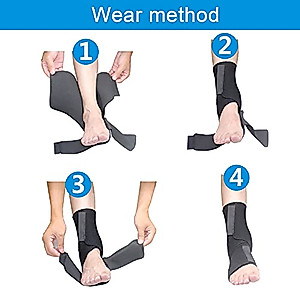 Adjustable Lace Up Ankle Brace, Stable Support Adjustable Fastener Breathable Adjustable Compression Ankle Braces Practical for Sports for Ankle Injuries(Right foot, L)