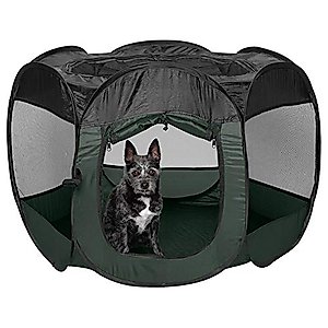 Furhaven Pop Up Playpen Pet Tent Playground - Hunter Green, Small