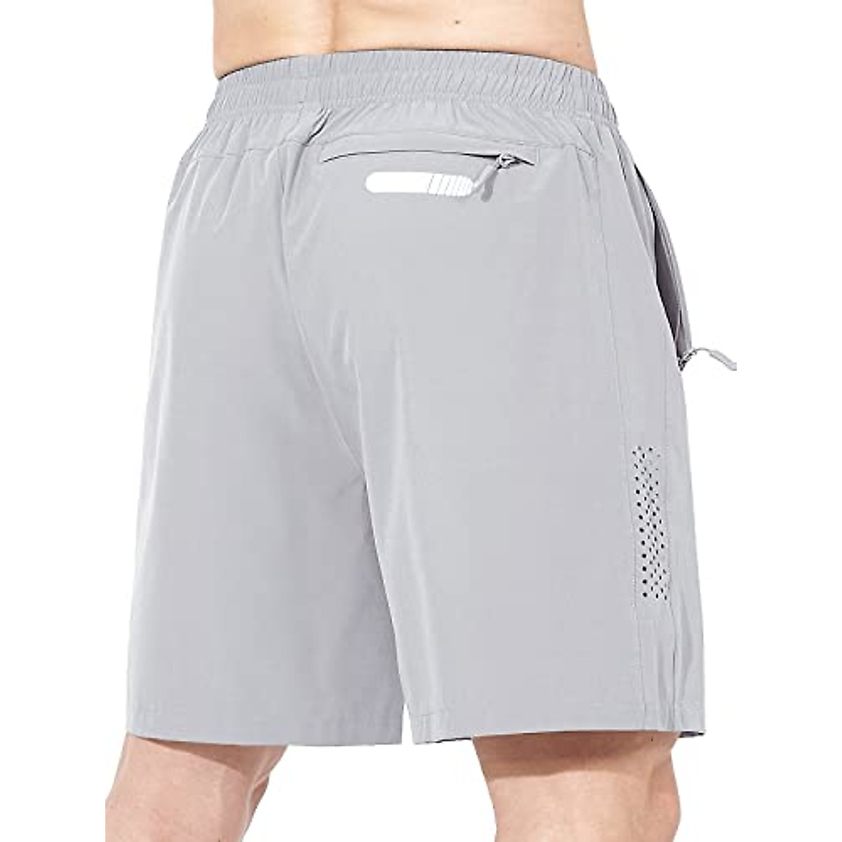 NORTHYARD Men's Athletic Hiking Shorts Quick Dry Workout Shorts 7"/ 9"/ 5" Lightweight Sports Gym Running Shorts Basketball Exercise Grey S