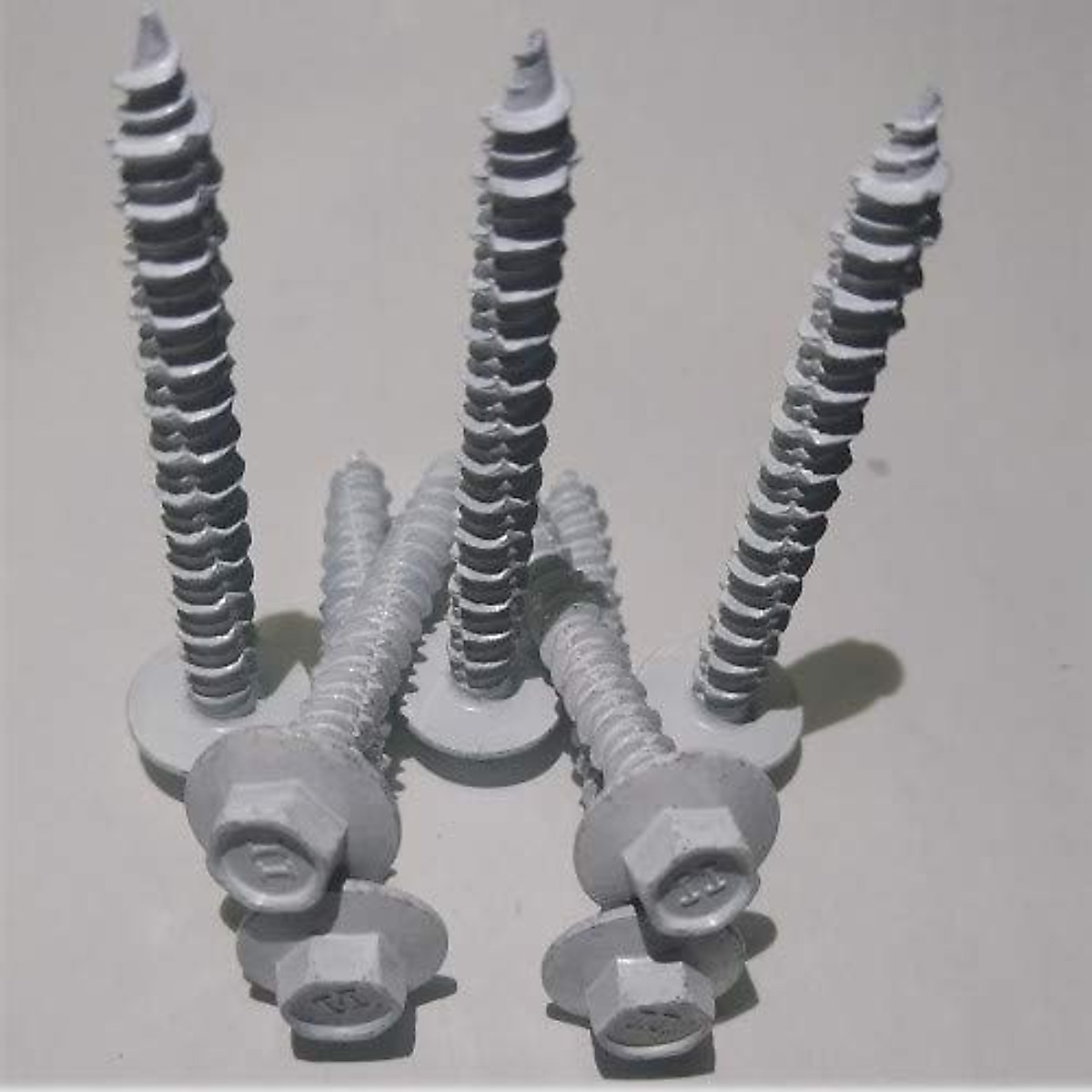 Shorpioen 100-Pack 1/4 x 1-3/4 Concrete Screw Hex Flanged White * Drill Bit NOT Included * BC-1428CNHFW