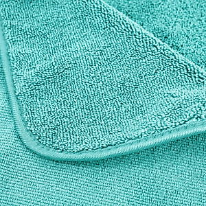 POLYTE Microfiber Quick Dry Lint Free Bath Towel, 57 x 30 in, Pack of 4 (Aqua)