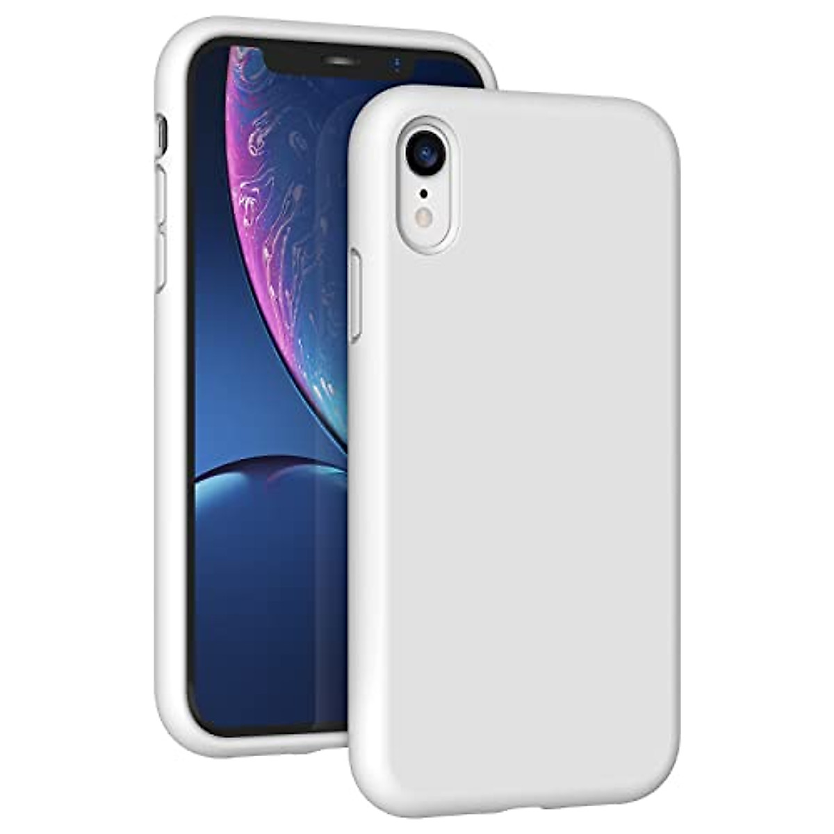 K TOMOTO Compatible with iPhone XR Case 6.1 Inch, [Silky and Soft Touch] Premium Liquid Silicone Gel Rubber Full Body Drop Protection Phone Cover with Microfiber Lining, White