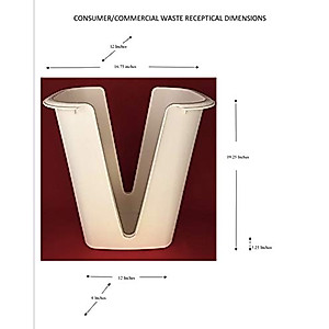 Waste-Eze; Adaptive,13 Gallon Kitchen/Office Trash Can, with Ergonomic, Easy-to-Use Design and Made in The U.S.A. - White