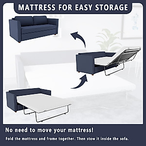 wilzealan 4 Inch Memory Foam Replacement Mattress for Sleeper Sofa and Couch Beds,Full Size,CertiPUR-US Certified,Washable Cover(Sofa Not Included) Generic Dimensions Cover(Sofa Not Included)