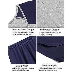 Ekouaer Women's Pajama Short Sleeve Sleepwear Soft Pj Set Top and Shorts Pajamas Set