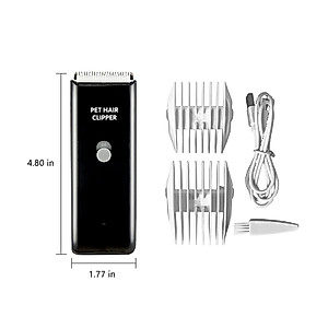 Tileon Dog Clippers,Quiet Washable USB Rechargeable Cordless Dog Grooming Kit,Electric Pets Hair Trimmers Shaver Shears for Dogs and Cats Black