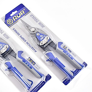 10" Tin snips for Cutting Metal Sheet - Aviation Snips Straight Cut With CR-V Blade&Non-Slip Handel,Max 1.2mm Cutting Thickness,For Cutting Metal Sheet (Metal)