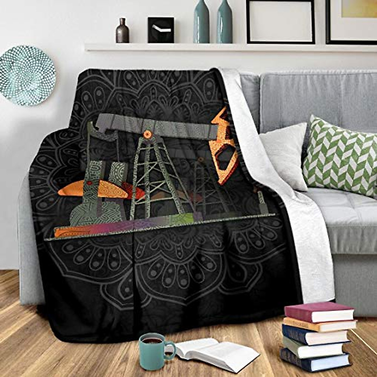 Generic Personalized Oilfield Man Blanket Super Soft and Warm Birthday New Year Winter Gift All Season Throw Blanket for Sofa Bed, Outdoor, Hotel and Home, Small/Medium/Large/X-Large