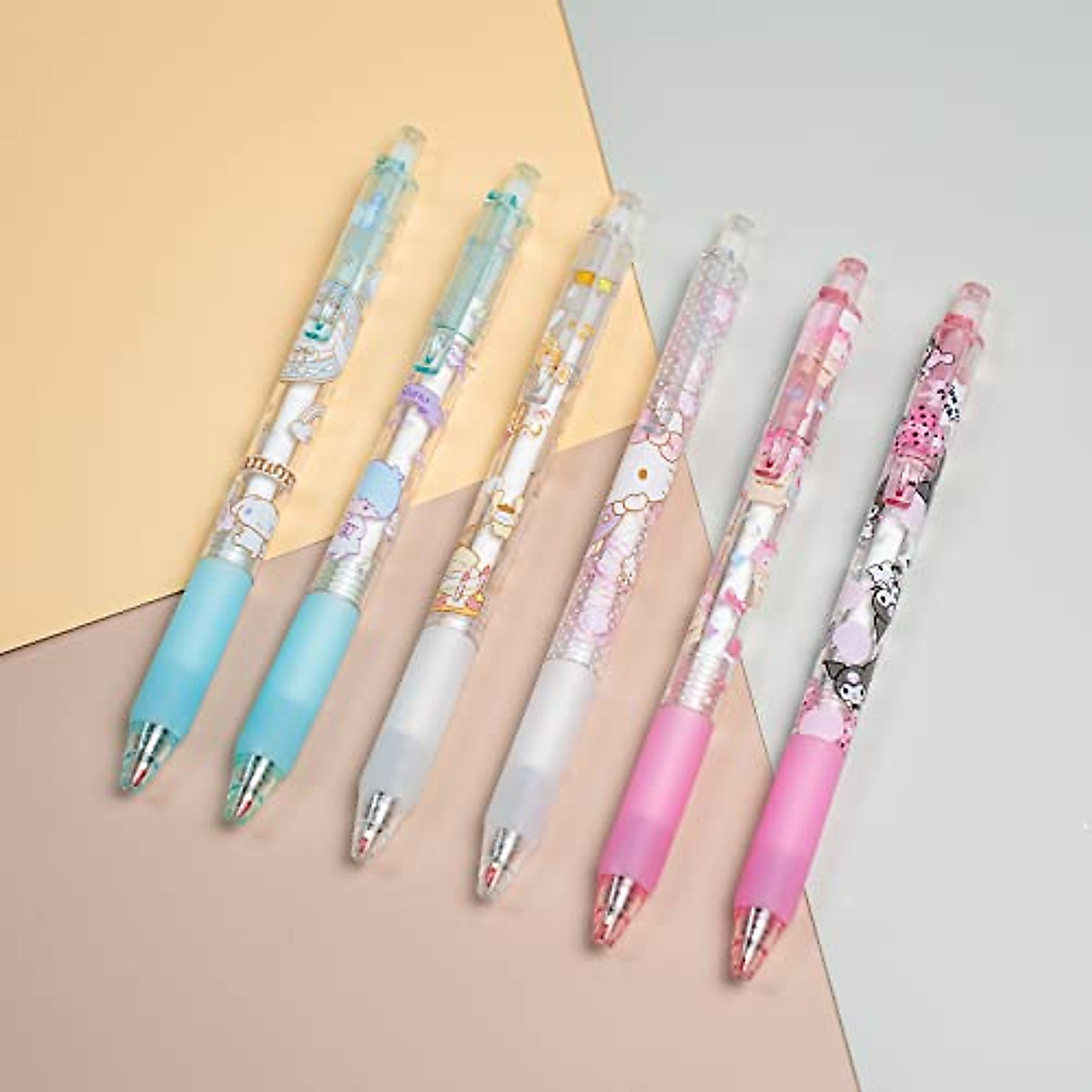Eiodlulu Anime Gel Ink Pens 6 Pcs Cat Cute Kawaii School Supplies Set Ballpoint Pens For Students Teen Girls Gift Black 0.5mm