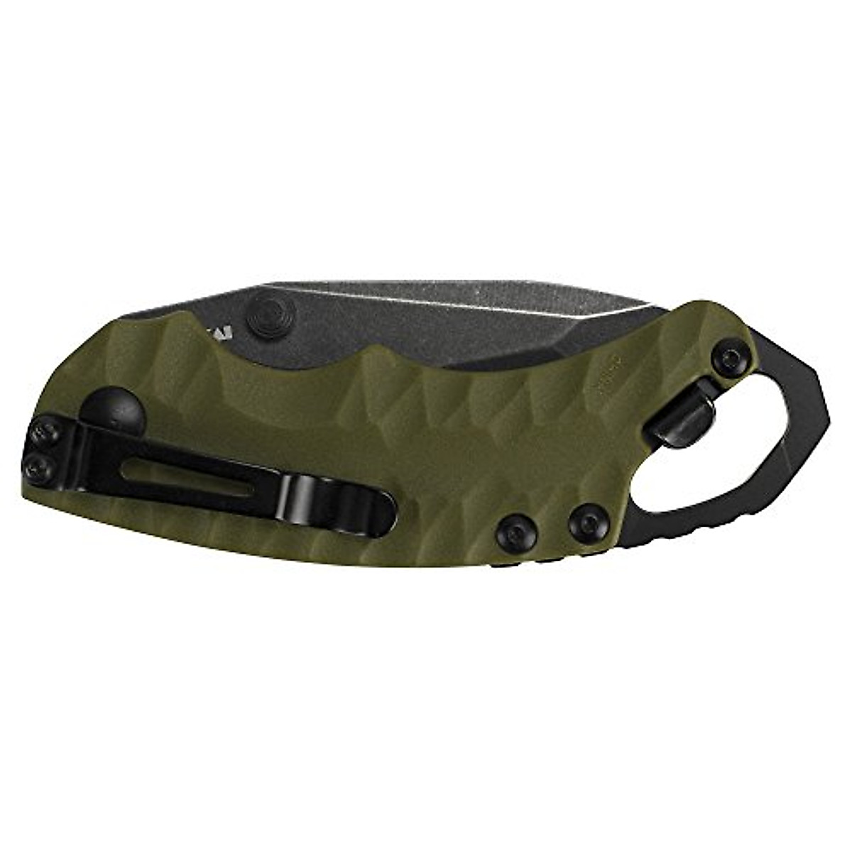 Kershaw Shuffle II Olive Multifunction Folding Pocket Knife (8750TOLBW), 2.6 In. 8Cr13MoV Stainless Steel Tanto Blade with Blackwash Finish and Reversible Pocketclip; 3 oz,Small