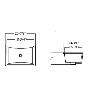 KINGSMAN 20.9 Inch Durable Rectrangle Undermount Vitreous Ceramic Lavatory Vanity Bathroom Sink - Pure White (20.9 Inch)