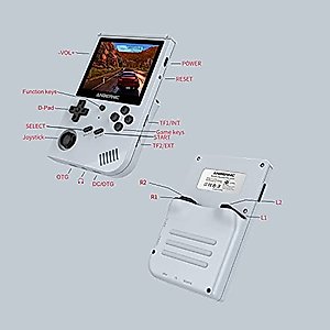 RG351V Handheld Game Console Portable 3.5 inch IPS Screen Open Source System Built-in WiFi Online Sparring 3900mAh Battery 64G Card 2500 Retro Classic Games Gifts (RG351V-Gray)