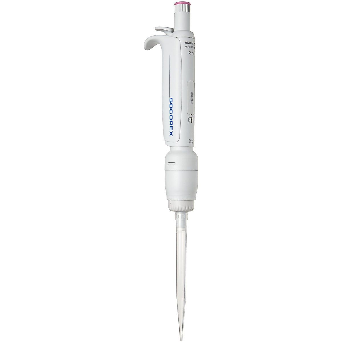 Wheaton Socorex W810056 Acura Manual 835F Pipette Fixed Volume, 2mL Volume, For Use With 5mL Wheaton Pipette Tip