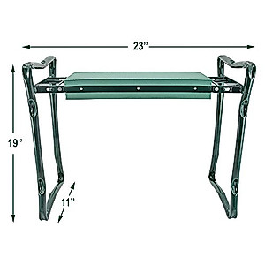 Arcadia Garden Products 1603 Garden Kneeler, Foldable Weeding Seat, Green
