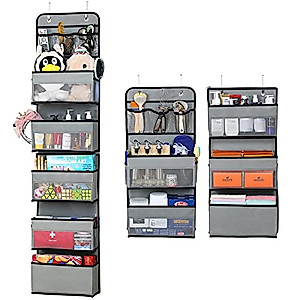 huspossesser Over Door Organizer, Detachable Door Organizer Hanging, Grey Door Hanging Organizer, 6-layer Over the Door Organizer, RV storage and organization, organization and storage bedroom, Grey