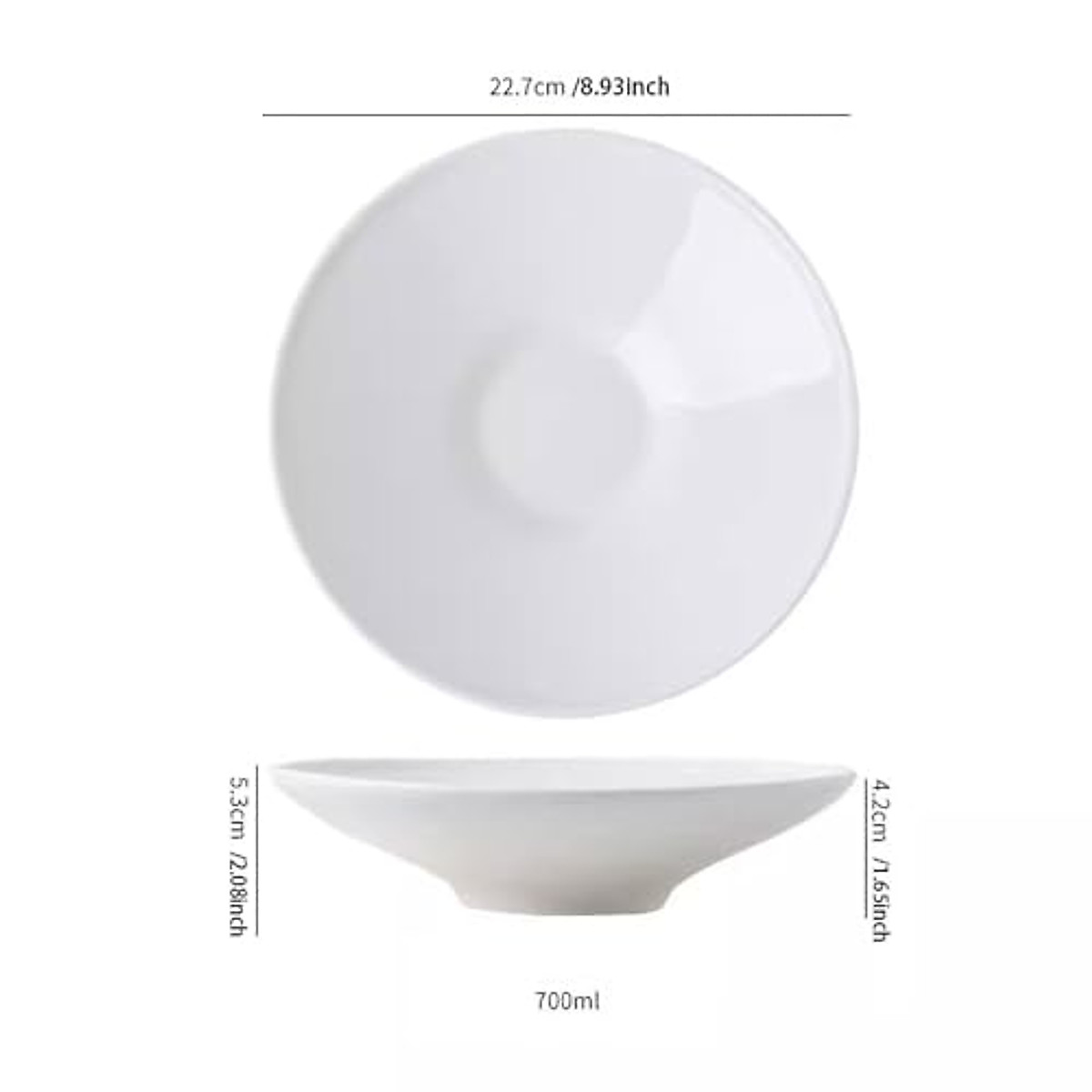 Dinner Plates Set Cold Dish Plate, Commercial Dish Plate Hotel Club Exquisite Tableware Deep Plate Creative Soup Plate Kitchen Salad Bowl (Size : Medium)