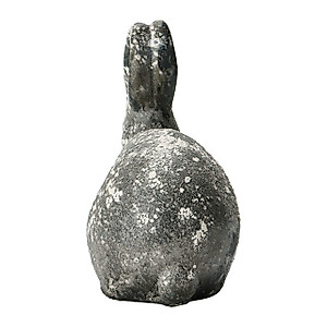 Creative Co-Op Cement Rabbit, Distressed Black Finish Decor