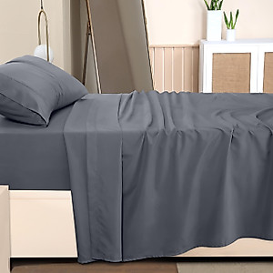 Utopia Bedding Twin Bed Sheets Set - 3 Piece Bedding - Brushed Microfiber - Shrinkage and Fade Resistant - Easy Care (Twin, Grey)