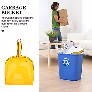Cabilock Transparent Trash Bin Whisk Broom Compact Dustpan Cleaning Tool Household Garbage Shovel Heavy Duty Pan Home Hand Held Shovel Handle Dustpan Handheld Dustpan Home Shovel Plastic