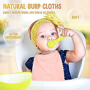 HOMEXCEL Baby Burp Cloths 8 Pack,Extra Absorbent Soft Coral Fleece Burping Cloths for Newborn Baby Girl Boy, 20 x 10 Inch Large Hand Washcloths Gentle on Baby Sensitive Skin