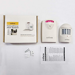 4VWIN Wireless Home Security Driveway Alarm 1 Receiver and 1 PIR Motion Sensor Detector Infrared Alert System Kit