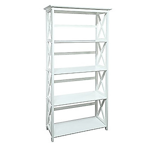 Casual Home Montego Bookcase, 5-Shelf, White,324-51