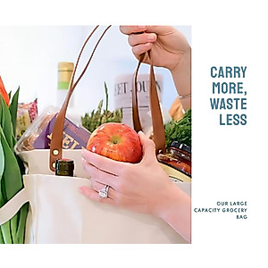 Alex Virtue Reusable Grocery Bags for Heavy Duty,Tote Bags Bulk,Foldable Shopping Bags,Utility Multipurpose Tote (White)