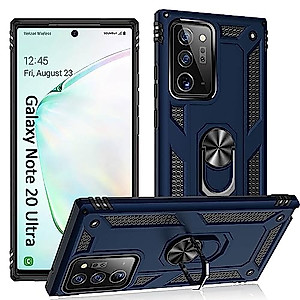 ADDIT Note 20 Ultra Case Samsung Note 20 Ultra Phone Case Galaxy Note 20 Ultra Case, [ Military Grade ] with Magnetic Car Mount Ring Holder Stand Case for Samsung Galaxy Note 20 Ultra 5G - Blue