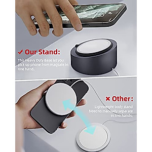 Stouchi Mag- Safe Charger Stand Wireless Charging Heavy-Duty Premium Metal Holder Mount Base Desktop Dock for iPhone 14/13/12 Mag- Safe Charger Grey (Not Included Mag- Safe Charger)