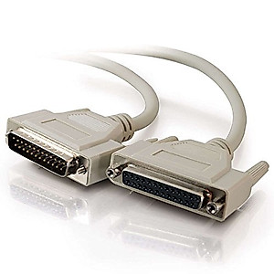 CTG Legrand - C2G DB25 M/F RS232 Serial Extension Cable with Male and Female DB25 Connectors, Beige PC Extension Cable, 3 Foot Serial Port Cable, 1 Count, C2G 02654