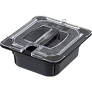 Carlisle FoodService Products 10311U07 Polypropylene Universal Handled Notched Lid, 6-7/8" Length x 6.31" Width x 7/8" Height, Clear, For TopNotch One-Sixth Size Food Pans (Case of 6)