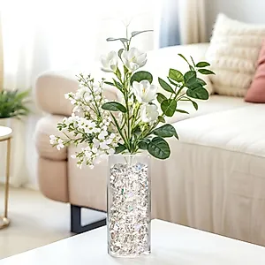 DomeStar Dazzling Fake Ice Rocks - 150PCS Holographic Acrylic Crushed ICES Sparkling Fake Diamonds Iridescent Plastic Clear Gems Marble Vase Fillers & Table Scatter Decoration