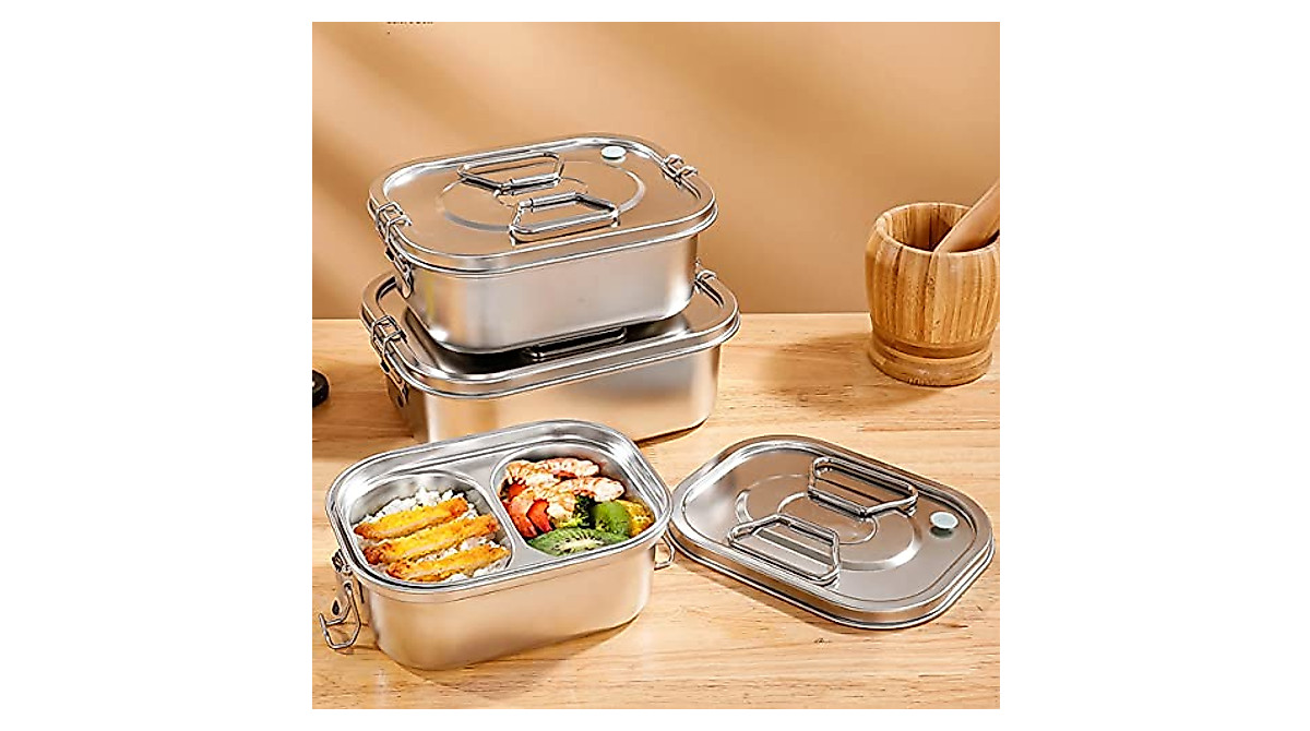 AIYoo 2 Tier Salad Container - Leakproof & Durable