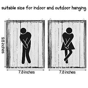 Bathroom Sign Man Woman Bathroom Sign Funny Bathroom Sign Wooden Bathroom Wall Art Decor for Offices, Businesses, Restaurants and Toilet