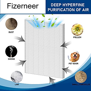 Fizerneer D360 Ture HEPA Replacement Filter Compatible with Winix D360 Air Purifier, Item Number 1712-0101-02, 2 Ture HEPA Filter Only