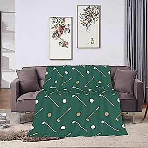 Golf Throw Blanket Sport Flannel Blanket Soft Cozy for Sofa Nap Couch Bed Living Room Suitable for All Seasons 50"x40"