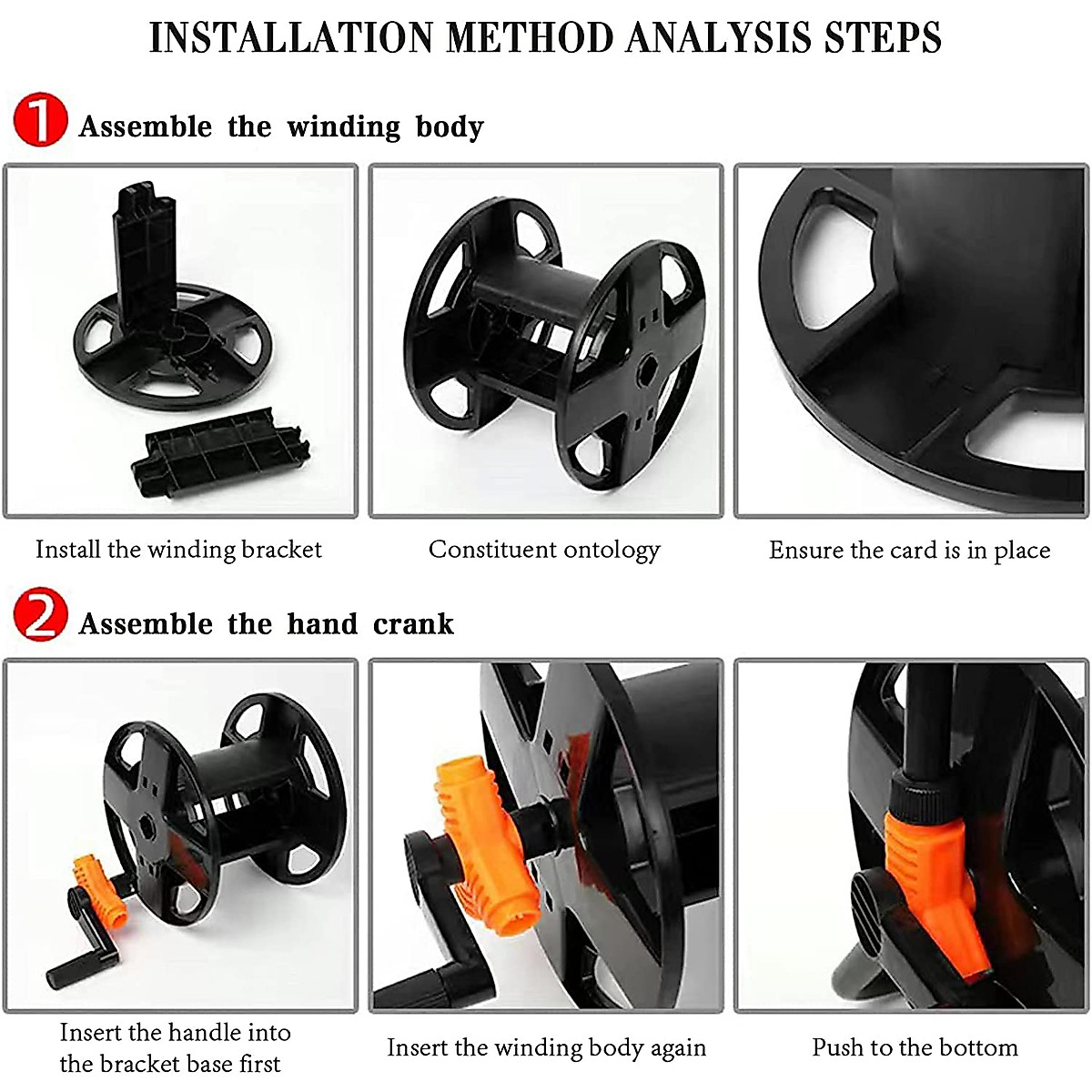 Hose Winding Reel, Hose Storage Reel, Hose Reel Water Pipe Storage Rack ABS Single Arm Tool, Portable Hose Cart Water Pipe Storage Rack Reel Garden Tool Accessories for Garden Car Washing Watering