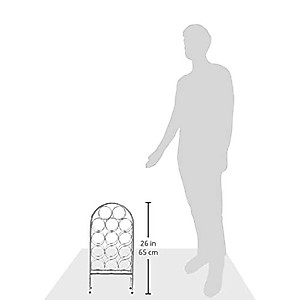 Amazon Basics Curved Metal 14-Bottle Standing Wine Holder Rack, Chrome