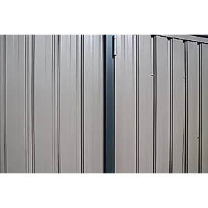 Metal Outdoor Galvanized Steel Storage Shed with Lockable Doors for Backyard or Patio Storage of Bikes, Grills, Supplies, Tools, Toys, for Lawn, Garden, and Camping, Tan (5x3)