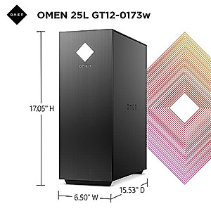 HP OMEN 30L Gaming Desktop PC, NVIDIA GeForce RTX3060Ti, Ryzen7-5800X Processor, 16GB RAM, 1TB, Windows 10 Home w/Tivdio Accessory
