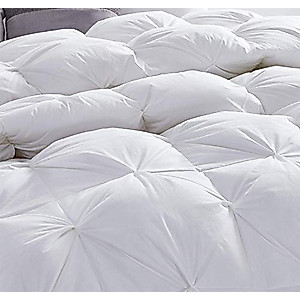 Cotton Home Depot 3 Piece Pinch Pleated Comforter Premium 600 Thread Count 100% Egyptian Cotton Super Soft (King/Cal King Size , White Colour )