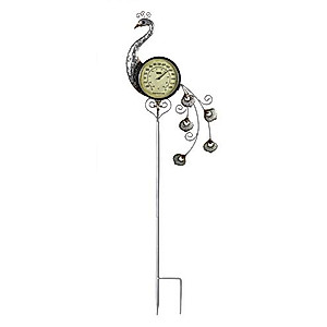 Poolmaster 54581 Outdoor Thermometer Garden Stake, Peacock, Multi