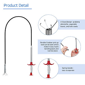 Patelai 4 Pieces Christmas Telescoping Magnet Pick Up Tool Set Extendable Claw Grabber Tool Bendable Spring Telescoping Inspection Mirror 2 Lb/ 20 Lb Magnetic Stick Gadget for Home Sink Drains