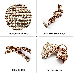 OOTD LAND Evening Clutch Bag Sparkly Rhinestone Purse for Wedding Engagement Ladies Sparkling Party (Gold-S)