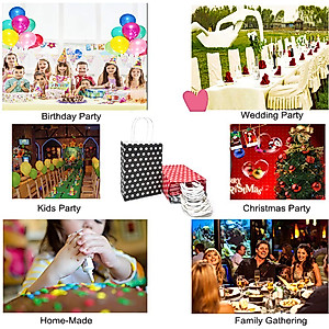 ADIDO EVA Small Polka Dot Paper Gift Bags with Handles Red and Black 8.2 x 6 x 3.1 In 25 PCS