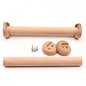 Wood Closet Rod for Hanging Clothes, Heavy Duty Hanging Wardrobe Pole with Bracket Kits, Removable Window Curtain Hanger Rod, Load 100KG (Size : 140cm/55 in)